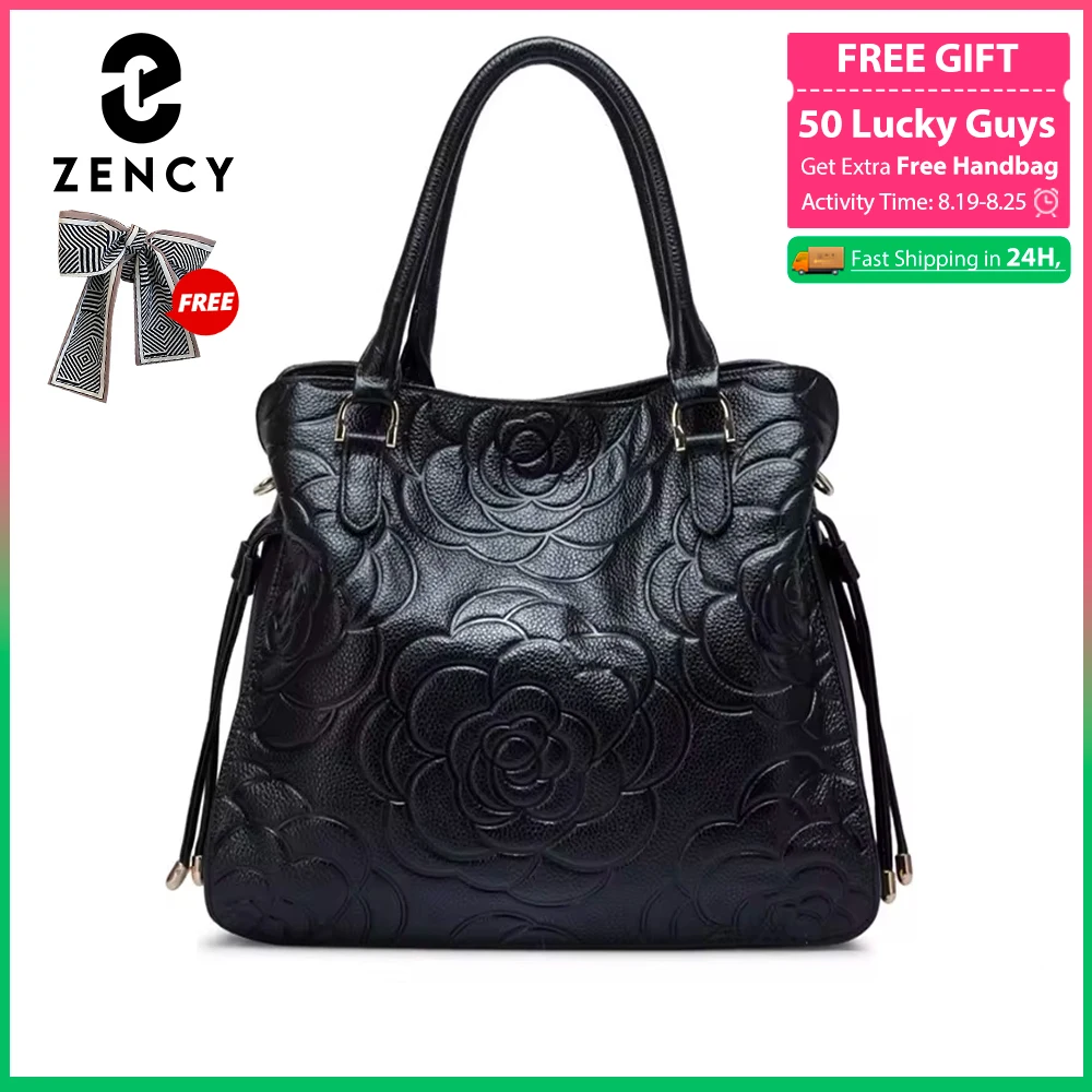 Zency-Luxury-Designer-Handbag-For-Women-2024-New-Genuine-Leather-Embosse-Rose-Decorate-Crossbody ...