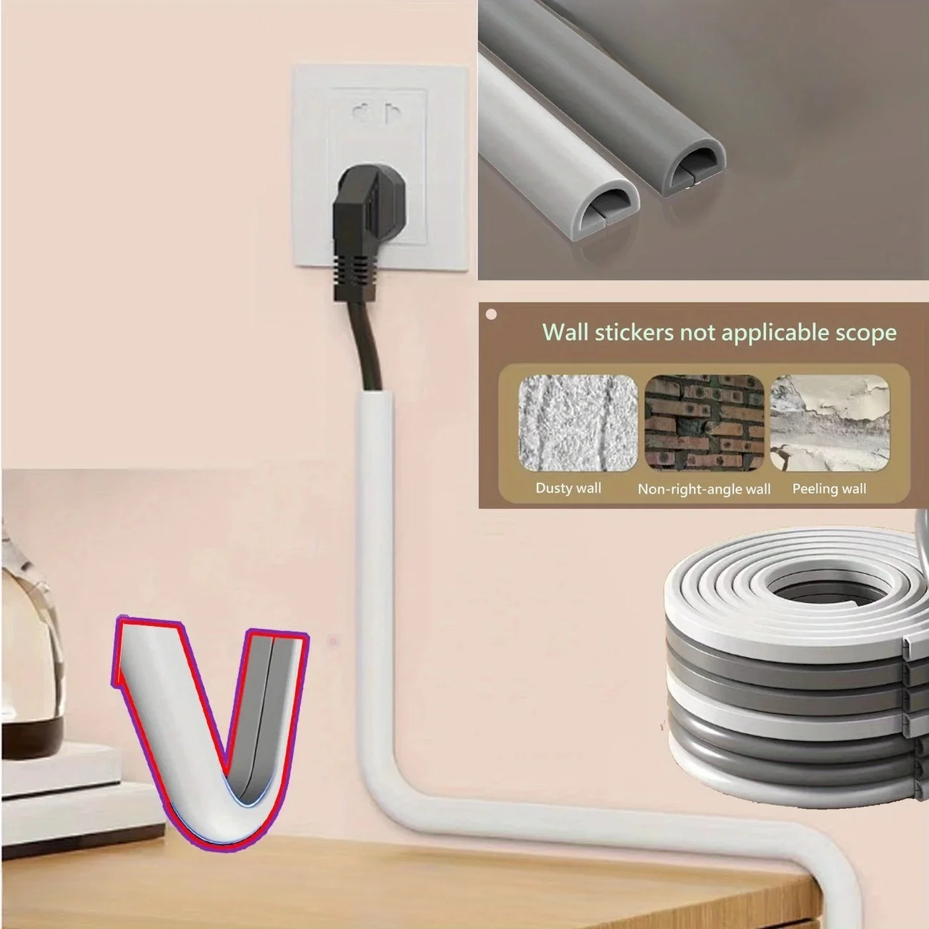 1PC 78.74in/39.37in Trunking Floor Anti Stepping Invisible Management ...