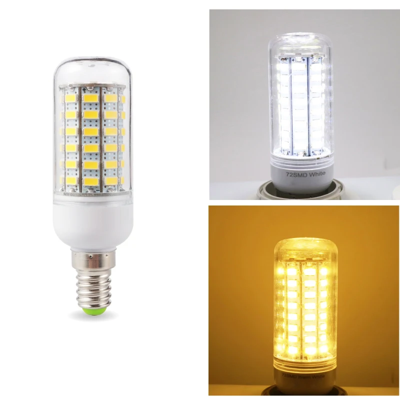 E27 E14 Led Corn Bulb 72 Leds Smd 5730 220v Lampada Led Lamp Chandelier Candle Led Light ...