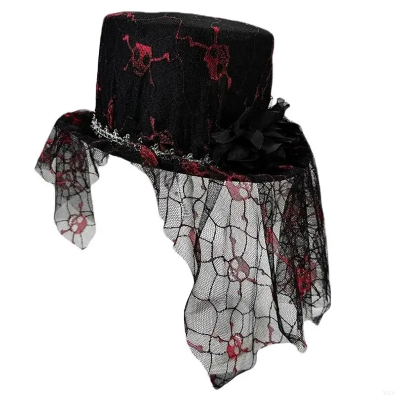 W0YA Skeleton Meshes Hat Spooky Party Hat Unisex Halloween Hat ...