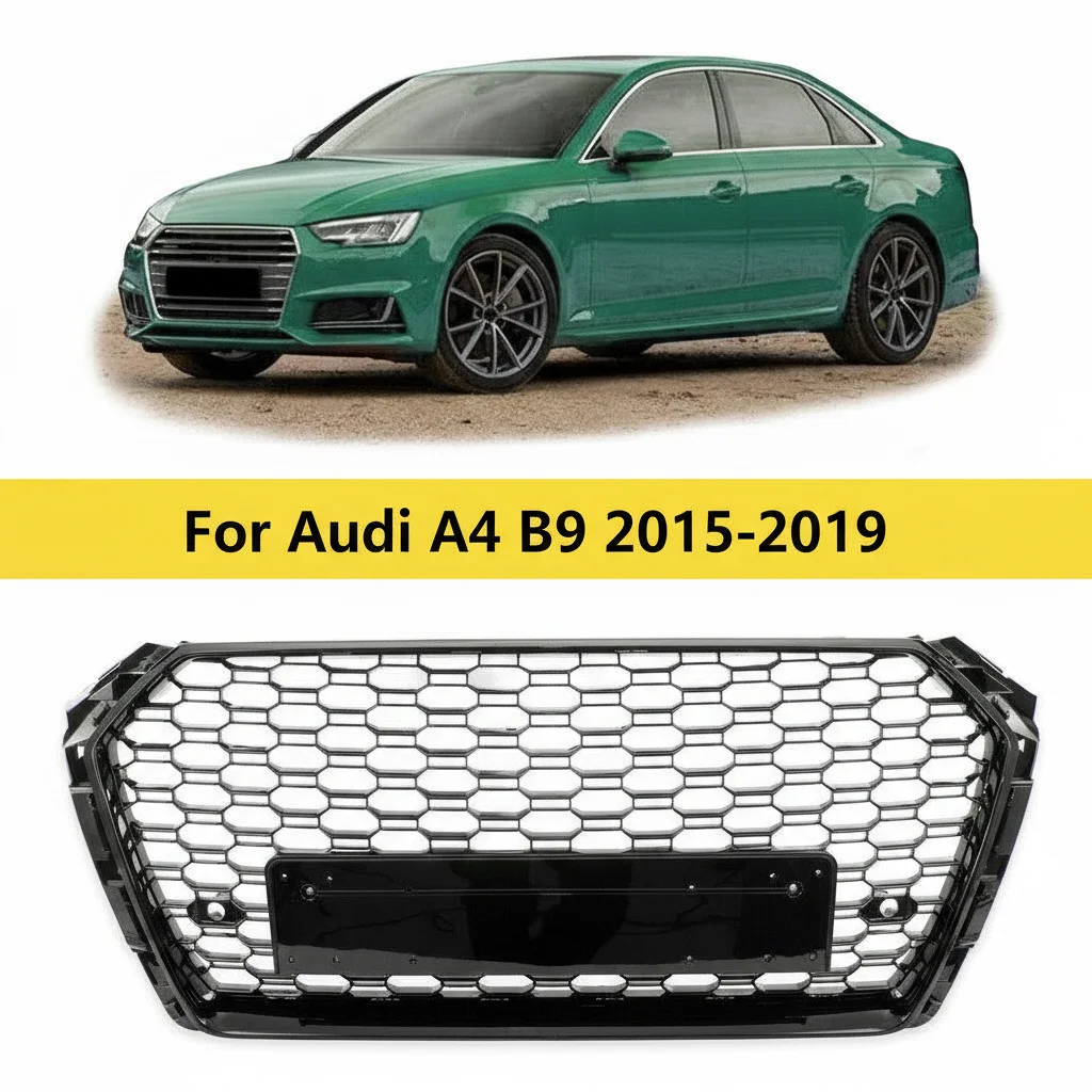 Grille Honeycomb Grill Gloss Black Car Front Bumper Grill Center Grille ...