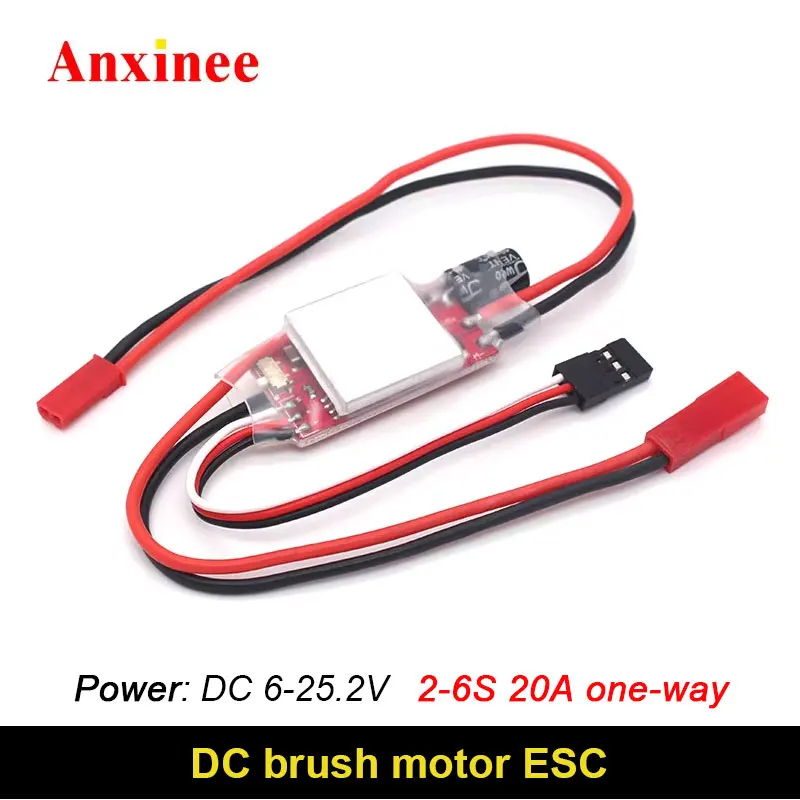 2-6S 20A ESC Brush Motor Drive Speed Controller one-way Self Starting ...