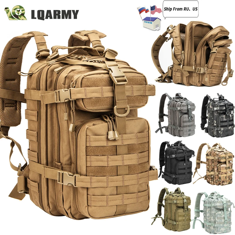 Men Army Military Tactical Backpack 1000d Polyester 30l 3p Softback ...
