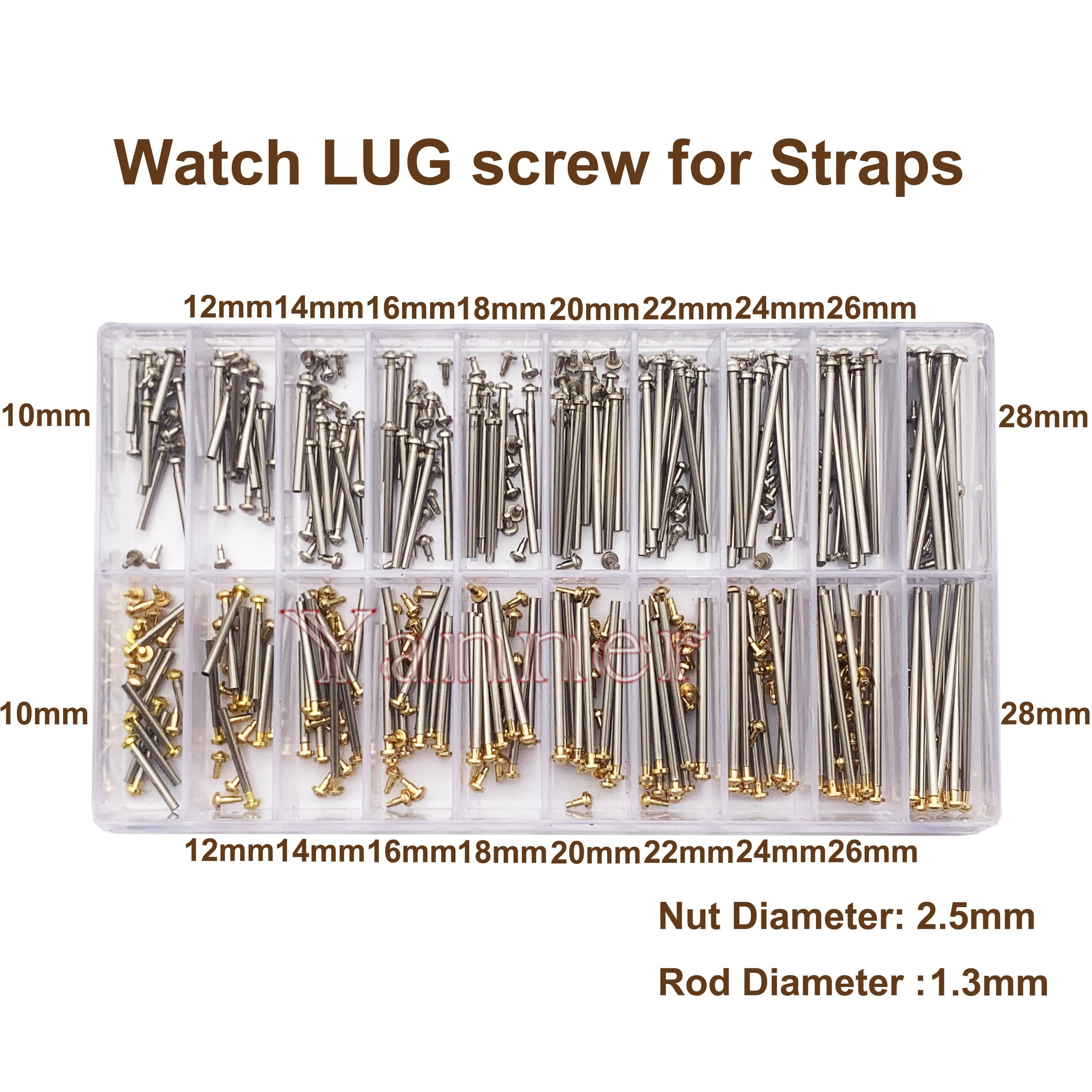 10 Size Stainless Steel Watch Band Spring Bar Strap Link Pins Repair ...