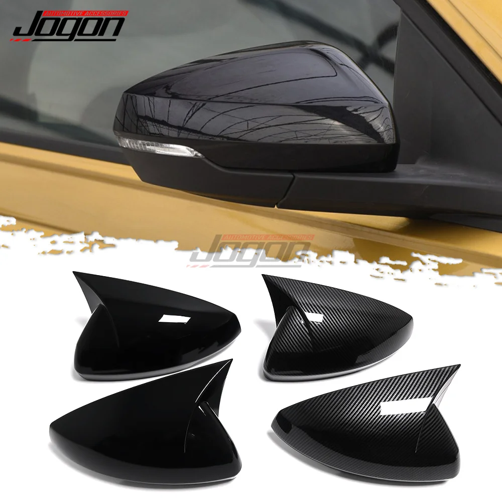 2Pcs-Ox-Horn-Style-Car-Outside-Wing-Side-Rear-View-Door-Mirrors-Cover ...