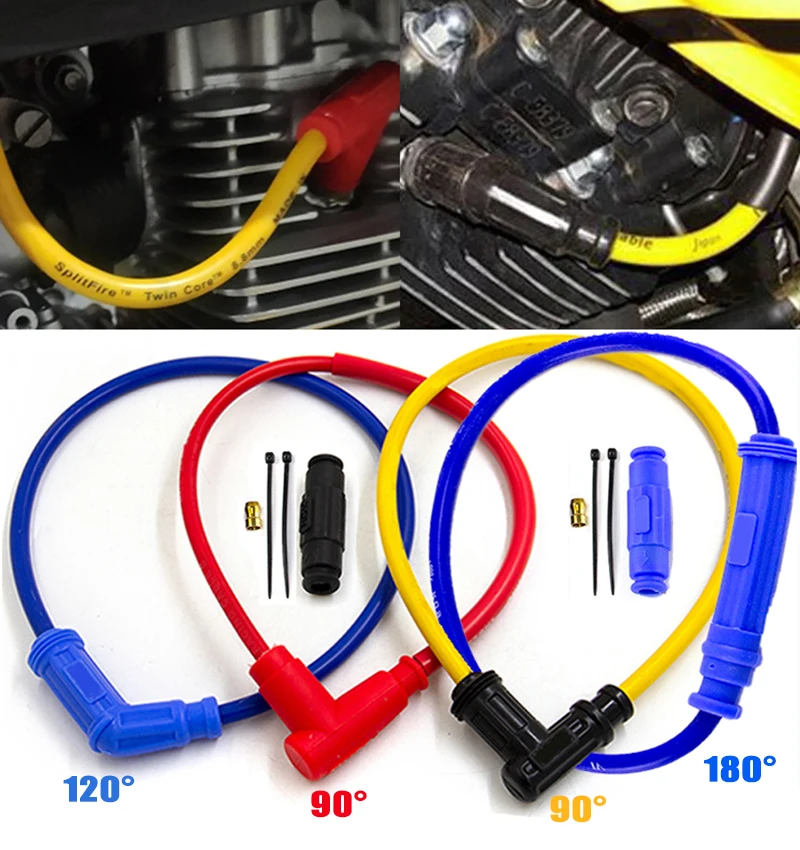 Motorcycle-High-Booster-Wire-Lgnition-Spark-Plug-Lridium-Cable-For-Dirt ...
