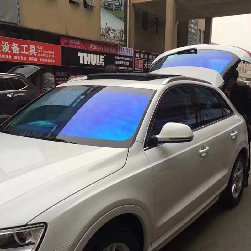 1M x 10M Blue Chameleon VLT 67% Windscreen Solar Film Lorry Car Front ...