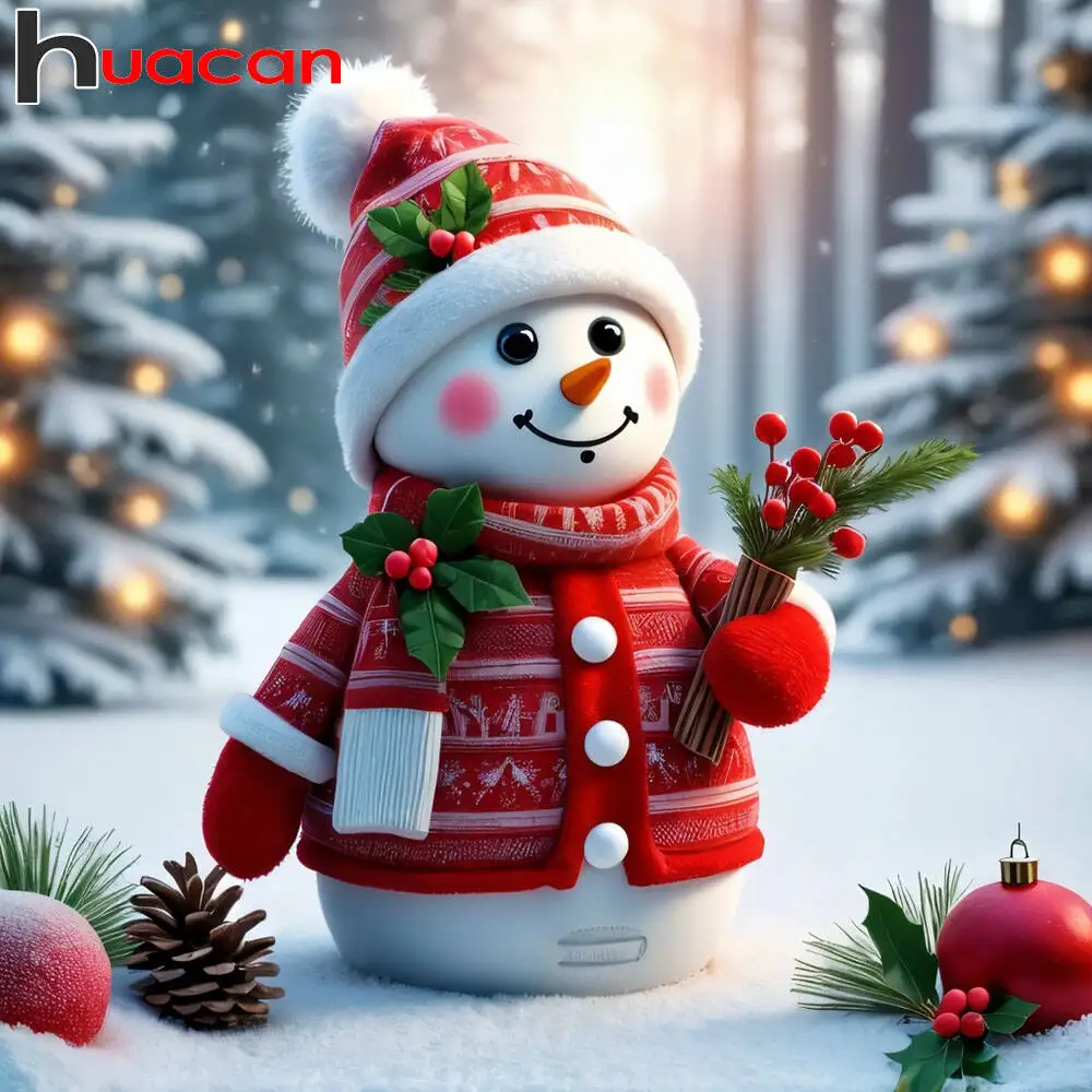 HUACAN 5D DIY Snowman Diamond Painting Christmas Diamond Mosaic Art ...