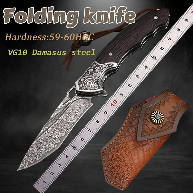 Night Stalker Folding Knife Tactical Military VG10 Damascus Steel ...