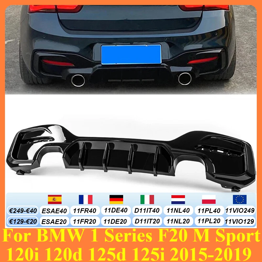 Rear Diffuser For BMW 1 Series F20 F21 LCI M Sport 2015-2019 MP Style ...