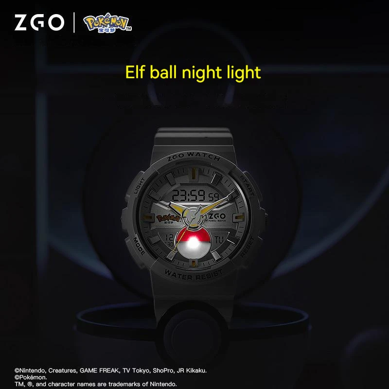 Original Pokemon Pikachu Joint Zgo Anime Watch Waterproof Luminous ...