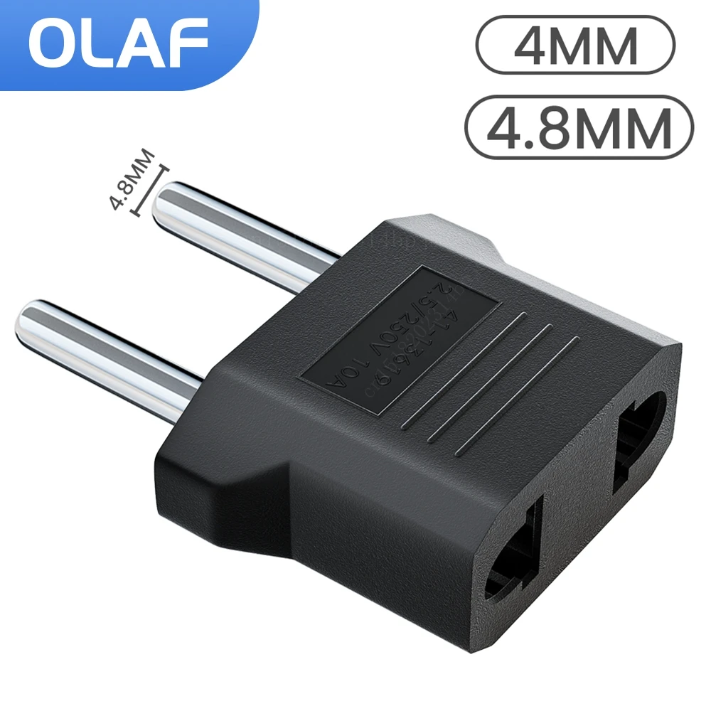 1 50Pcs 4.8mm/4.0mm EU European KR Plug Adapter US to EU Plug Adapter ...
