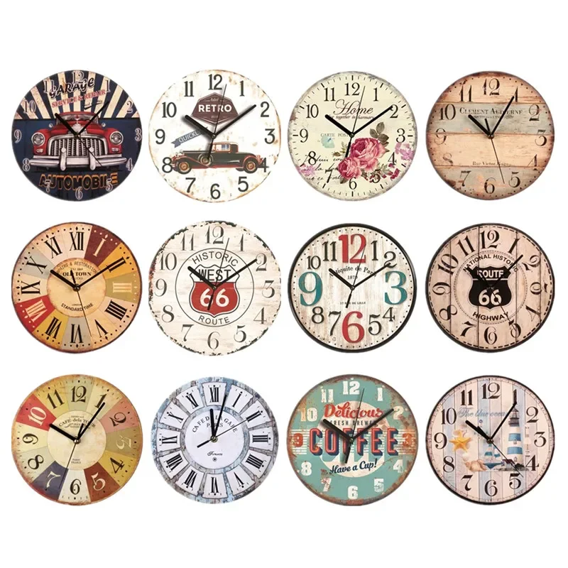 Reloj-pared-Vintage-relojes-redondos-silenciosos-carpas-madera-montadas ...