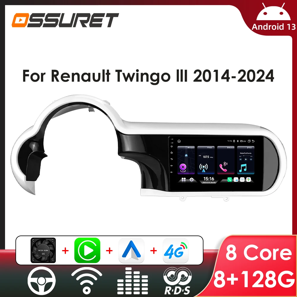9 Inch Android 13 Car Radio Player GPS for Renault Twingo 3 2014-2024 ...