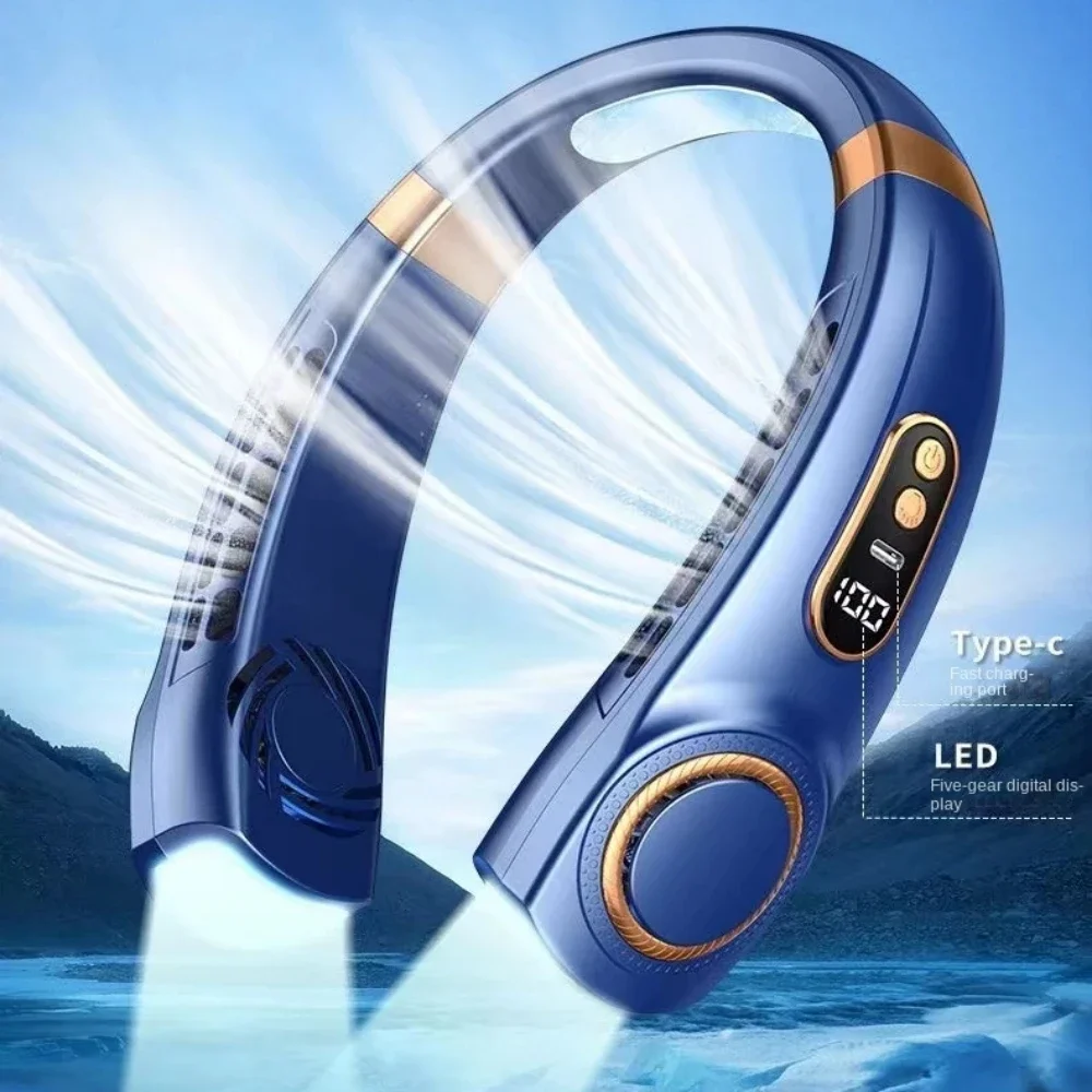 6000-MA-Neck-Fan-Mini-Portable-Bladeless-Silent-Neckband-Fan-USB ...