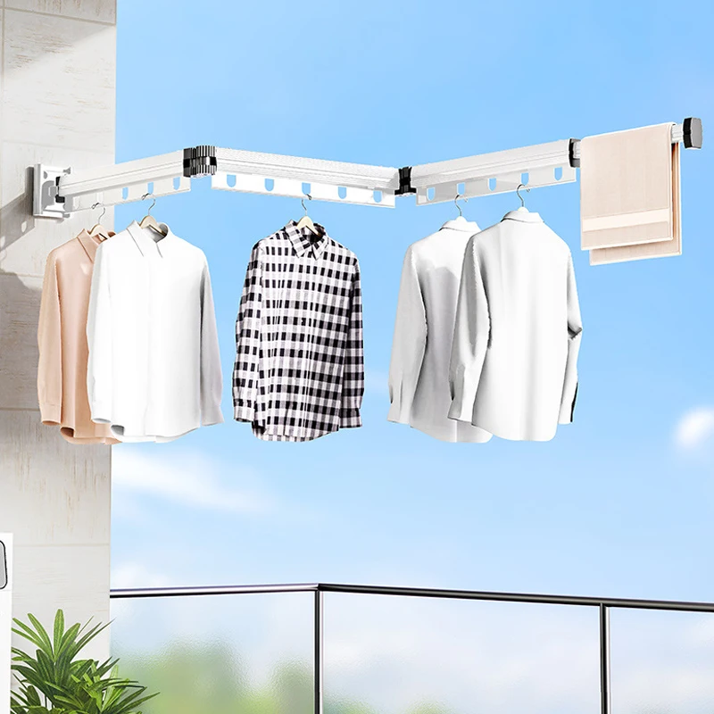 Drying Rack Clothing Retractable Clothes Drying Rack Wall Mounted ...