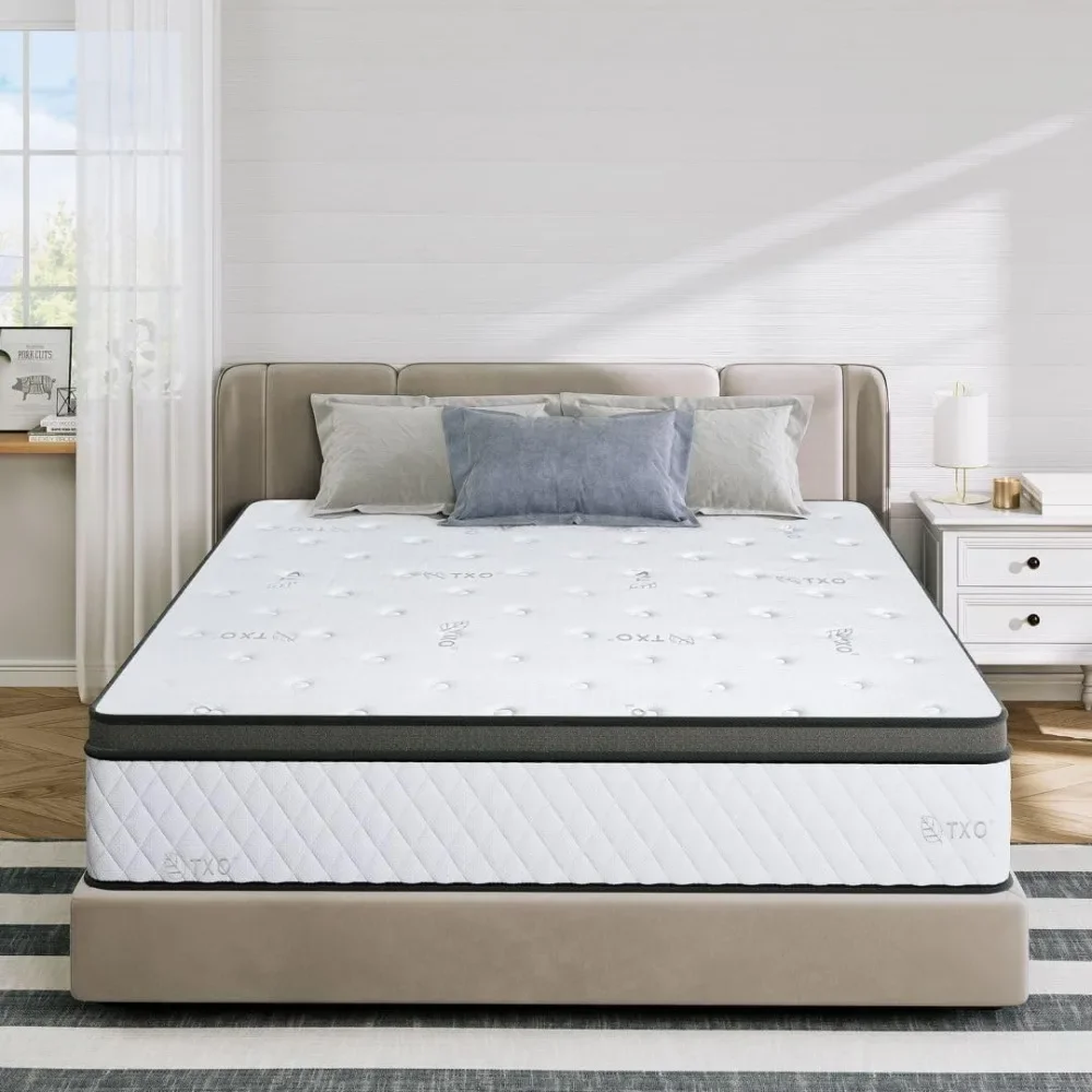 Mattress-Hybrid-Mattress-with-Individual-Pocketed-Coil-Springs-and-High ...