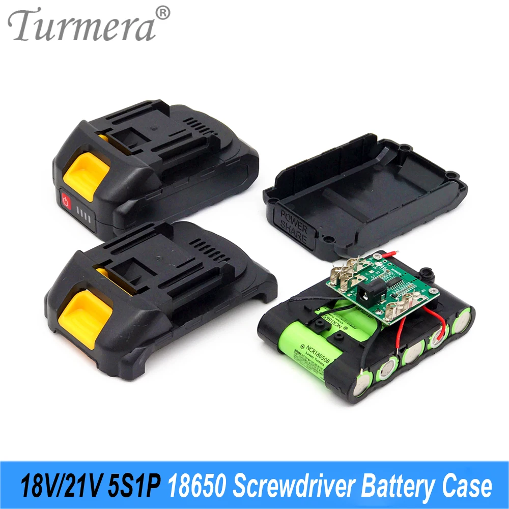 Turmera 5S1P 18V 21V Screwdriver Battery Kit Case 5X 18650 Holder 5S ...