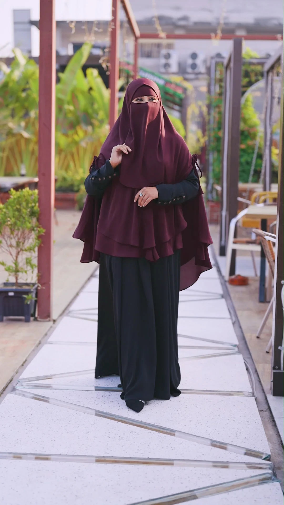 Glam Touch Premium Leya Instant Frill Hijab & Niqab Set | Daraz.com.bd