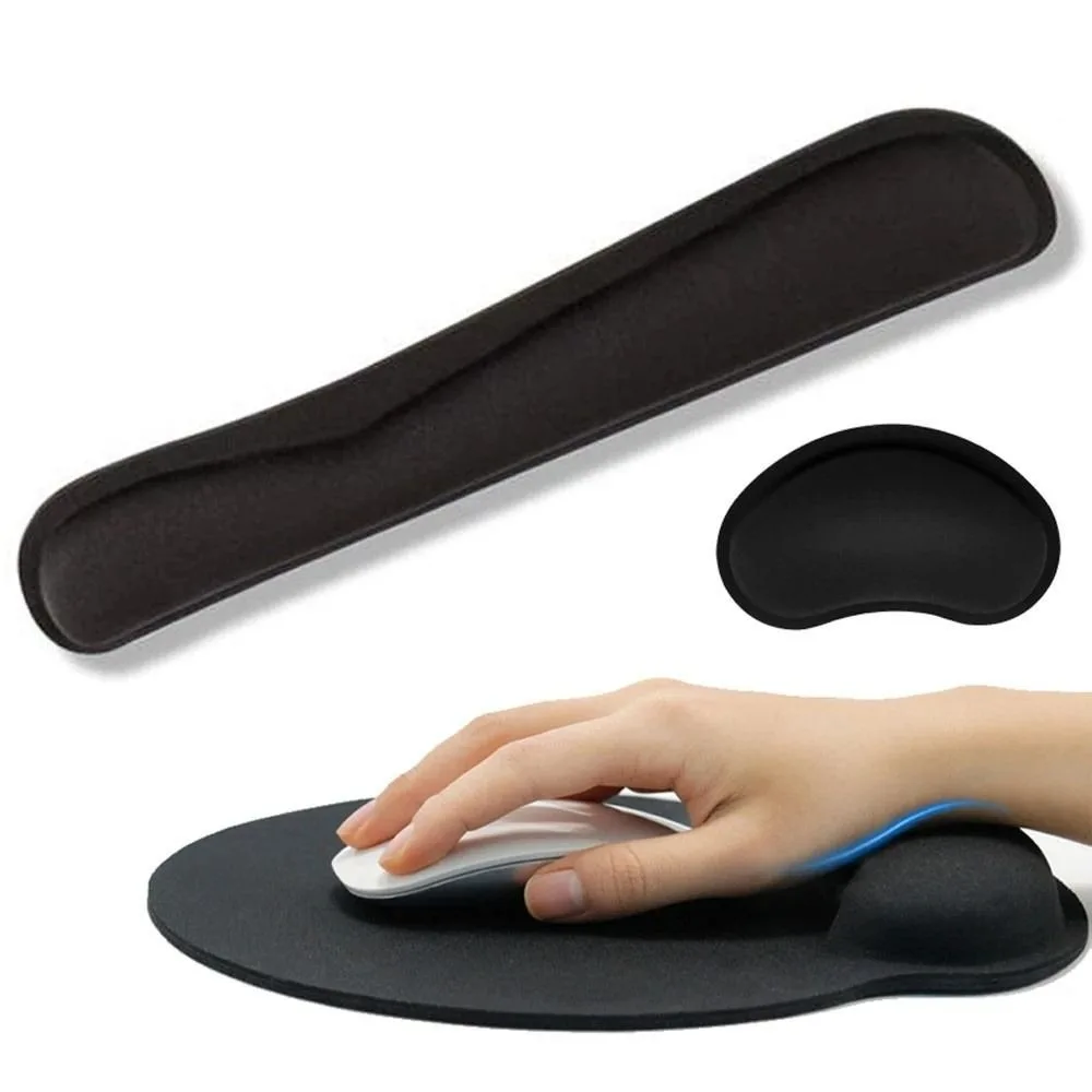 Keyboard-Wrist-Rest-Pad-Ergonomic-Memory-Foam-Set-Easy-Typing-Pain ...