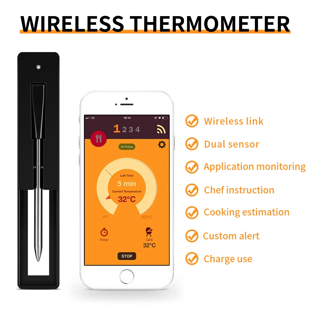 Smart-Meat-Thermometer-Wireless-Bluetooth-APP-Remote-Monitoring ...