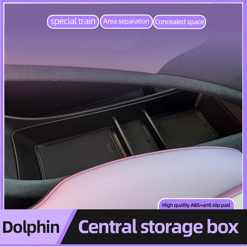 Car Central Armrest Storage Box ABS For BYD Dolphin 2023 2024 EV Center ...