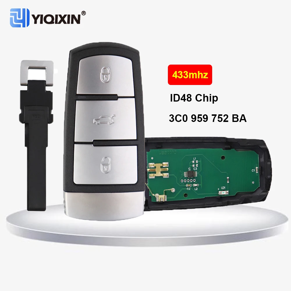 Smart-Card-Remote-Car-Key-For-Volkswagen-VW-Passat-CC-B6-B7-B7L-3C-R36 ...