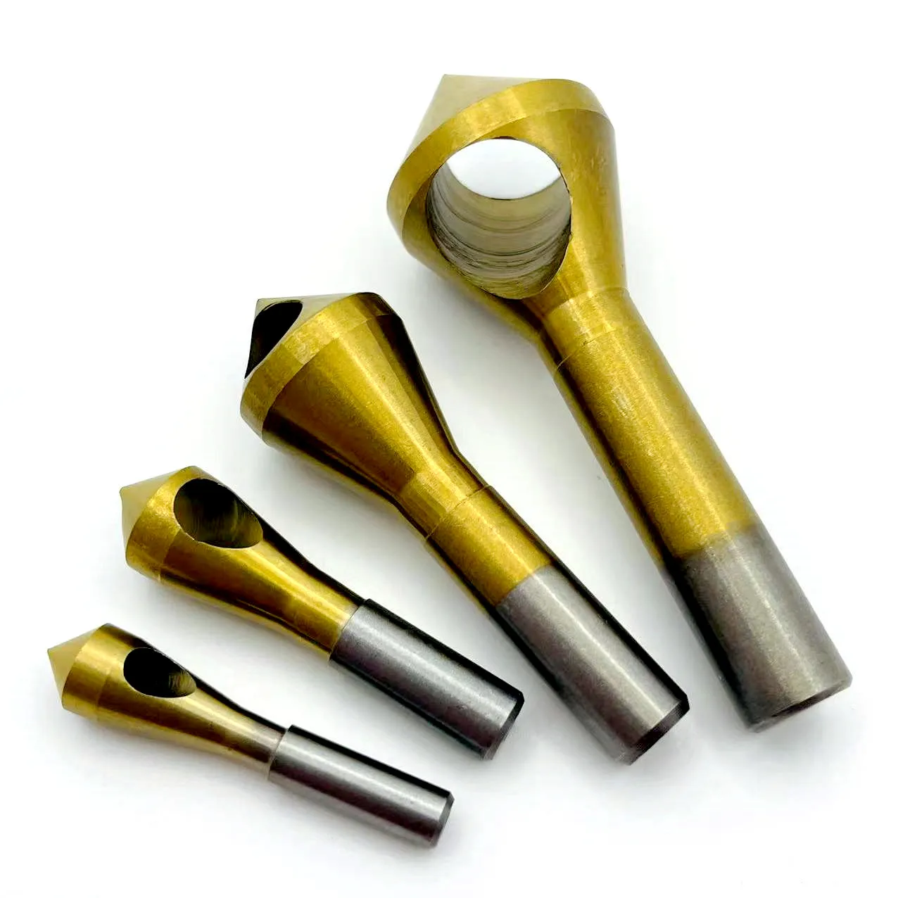 4pcs Set Titanium Countersink Deburring Drill Taper Hole Cutter Steel ...
