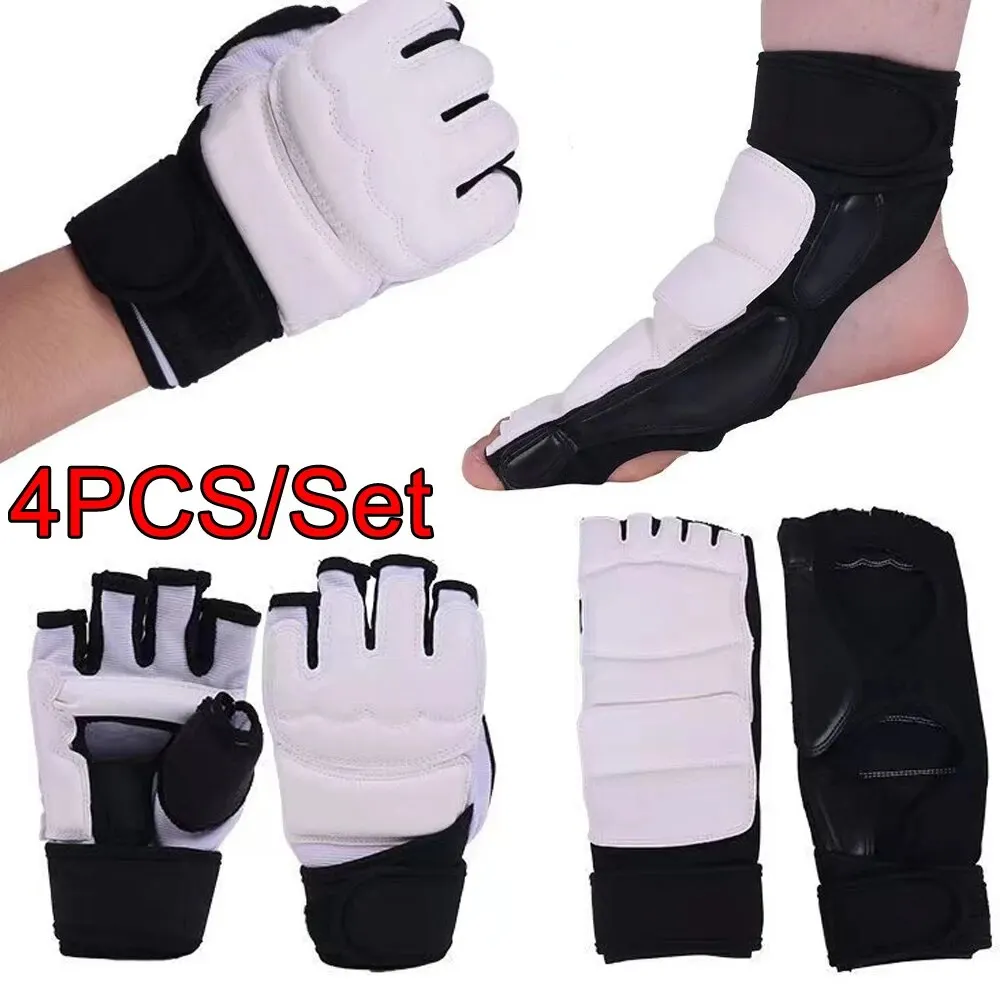4Pcs-Set-Taekwondo-Foot-Guards-And-Hand-Guards-Karate-Doxing-Martial ...