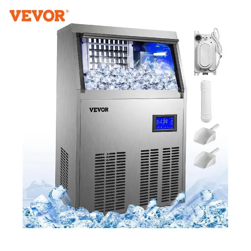 VEVOR-Commercial-Cube-Ice-Maker-with-Water-Drain-Pump-40-50-60-70-KG ...