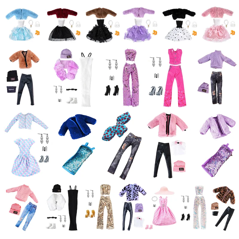 New Doll Clothes Costume Fashion Plush Party Skirt Outfit Dress Coat ...