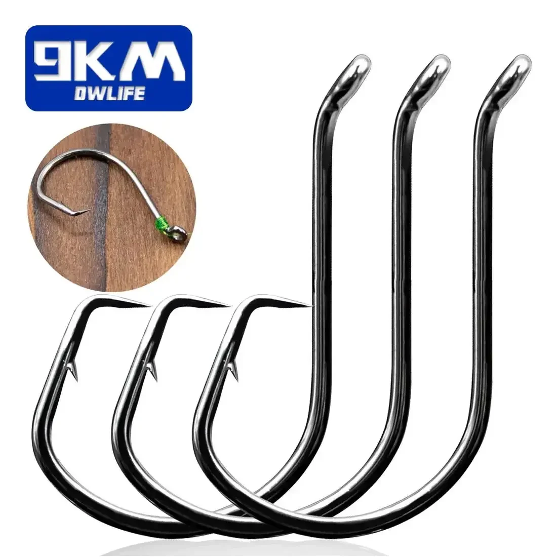 9KM-Circle-Fishing-Hooks-25-50Pcs-Offset-Carp-Fishing-Live-Bait-Barbed ...