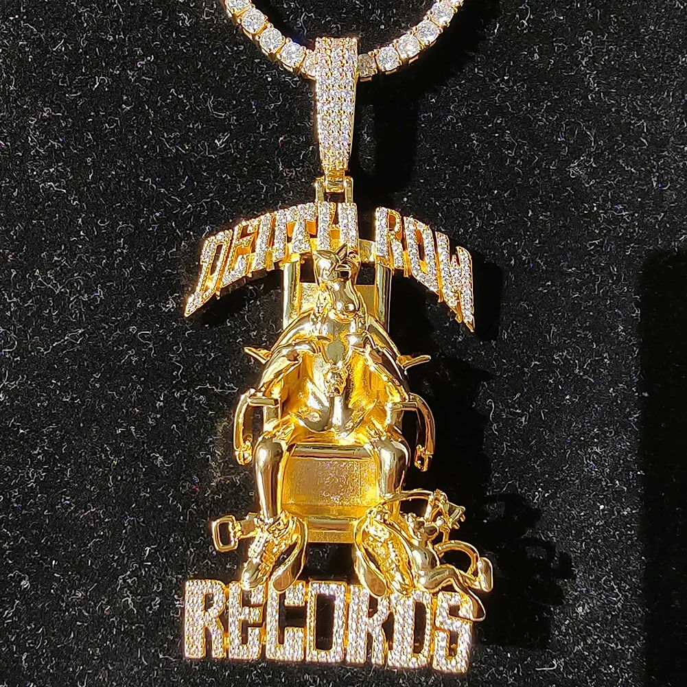 Hip-Hop-Large-Deathrow-Records-Letters-Pendants-Necklace-for-Men-5A ...