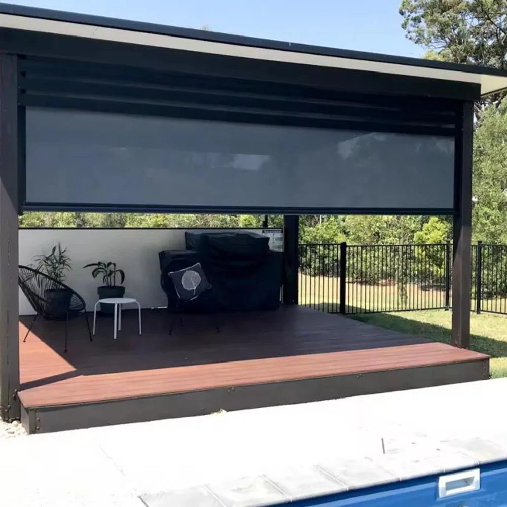 Custom-Modern-Windproof-Waterproof-Electric-Roller-Zip-Track-Blinds ...