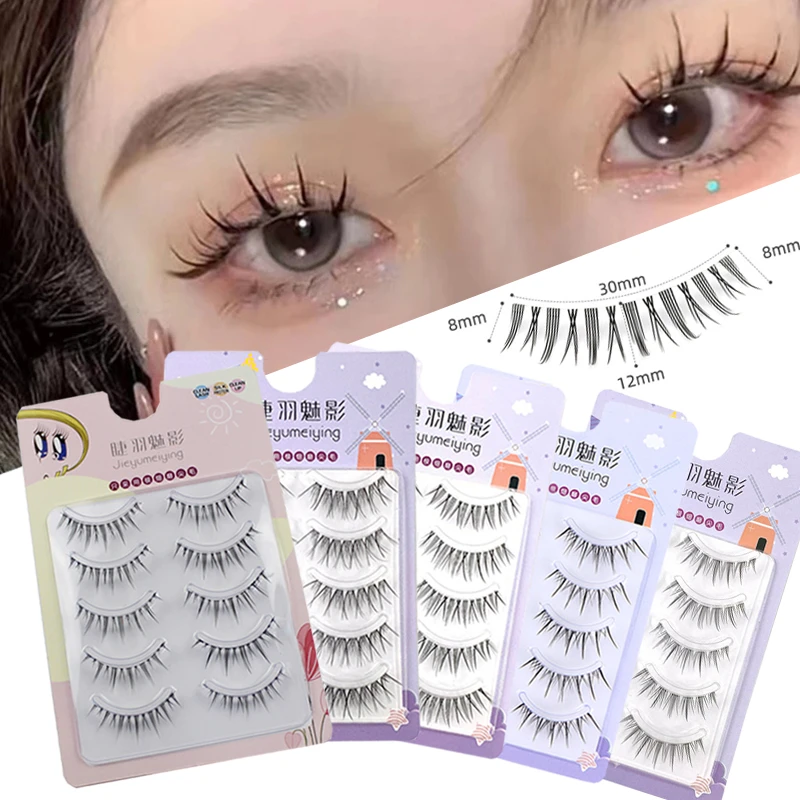 3/5pairs False Eyelashes Little Devil Fairy Manga Lashes Cross Messy ...