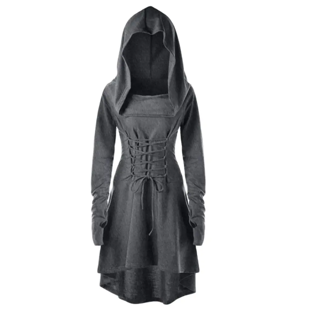 Medieval-Women-Archer-Costume-Long-Sleeve-Hooded-Pixie-Cosplay-Dress ...