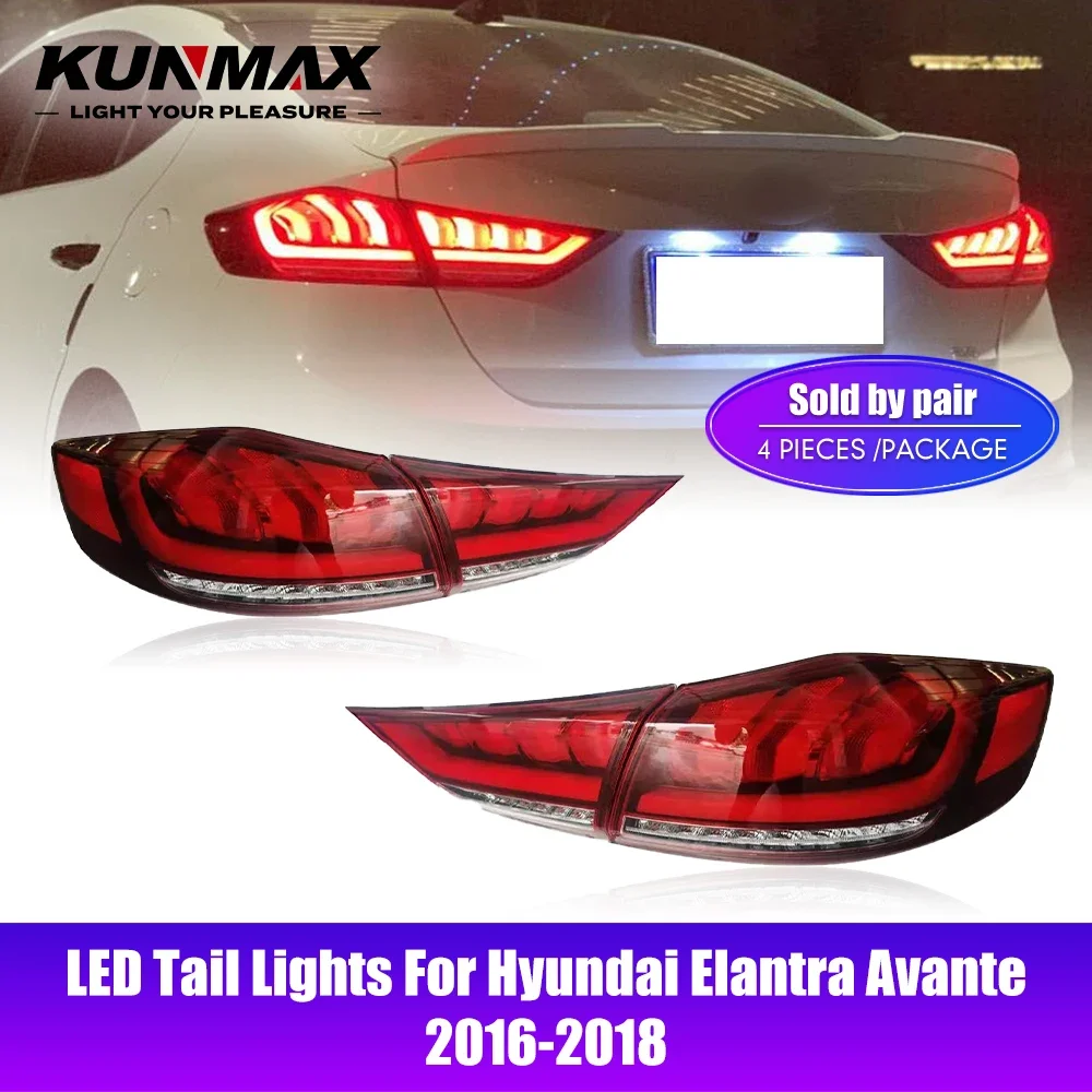 2PCs LED Tail Lights For Hyundai Elantra Avante 2016-2018 Fog Reverse ...