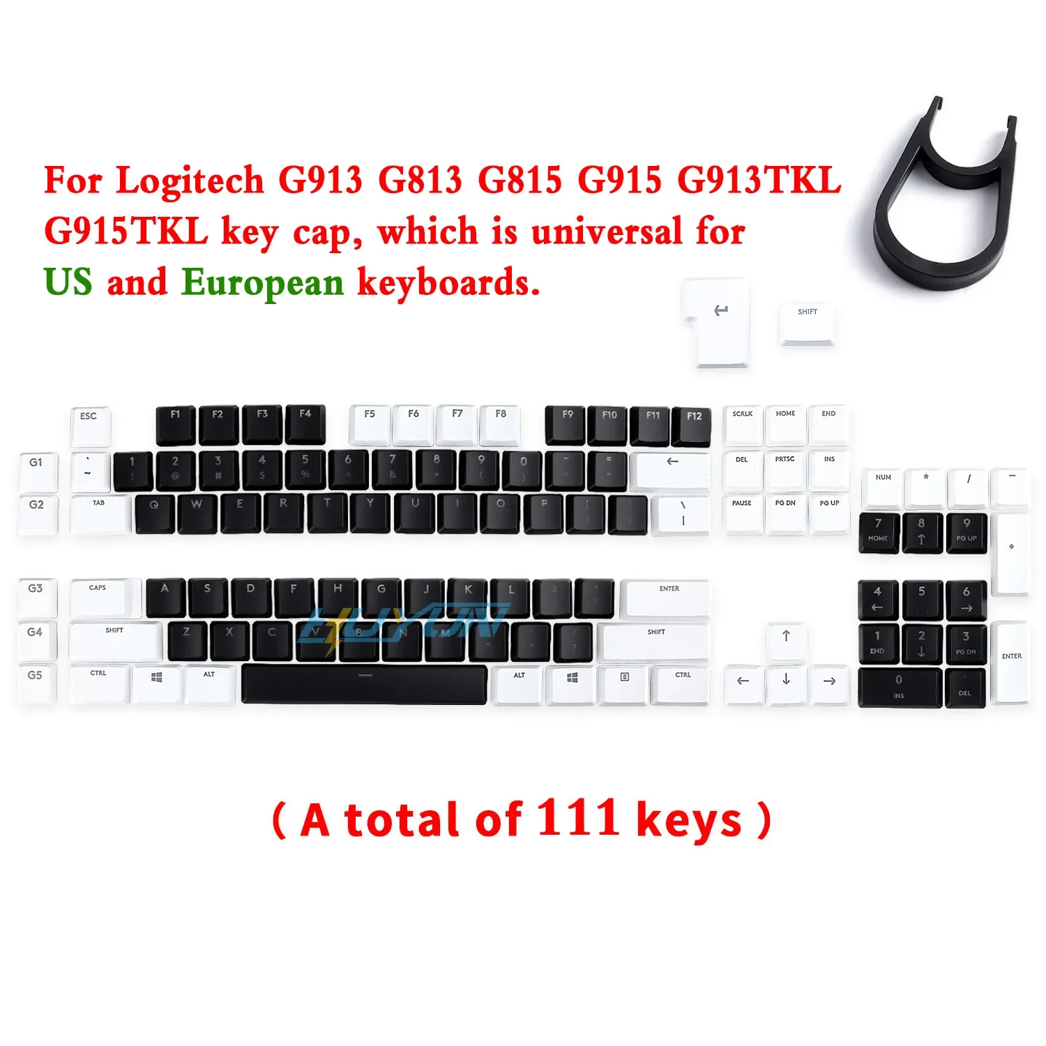 ABS dual color translucent keycaps compatible with Logitech G915/G915 ...