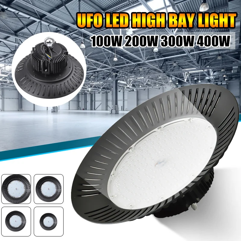 85-265V-100-200-300-400W-Led-High-Bay-Light-UFO-Warehouse-Workshop ...