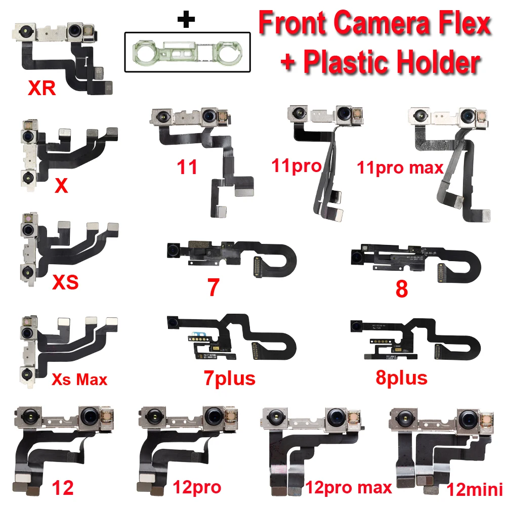1set Front Camera Flex Cable For iPhone 7 8 Plus SE X X XS Max 11 12 ...