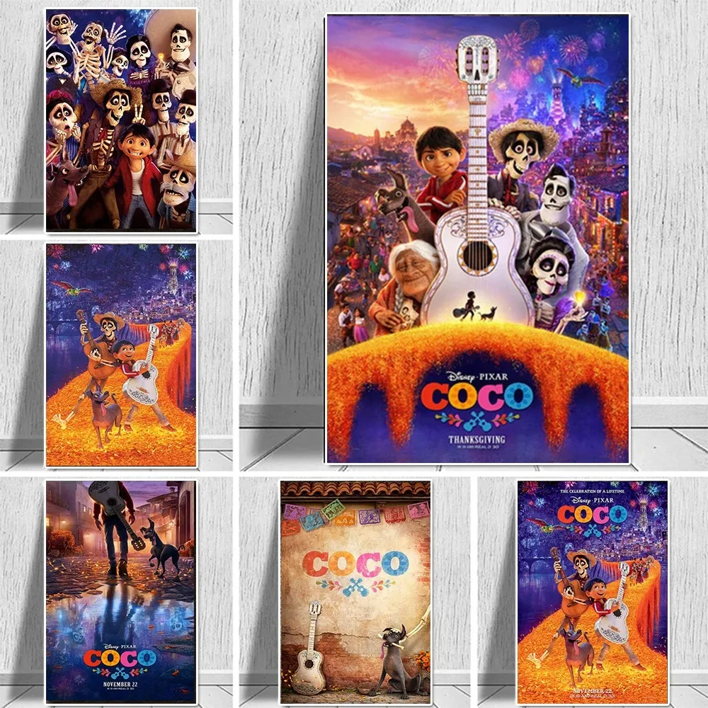 Disney-Cartoon-CoCo-Anime-Movie-Poster-Print-Pixar-Classic-Comic-Canvas ...