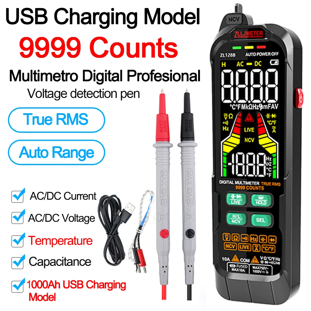 USB Multimeter Digital Profesional AC DC Current Voltage Detector Pen ...