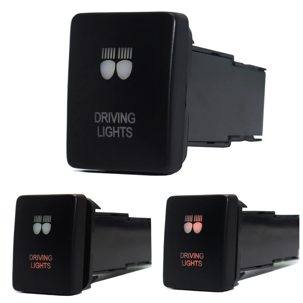 Driving Lights Orange LED Push Switches With Wiring Connector For ...