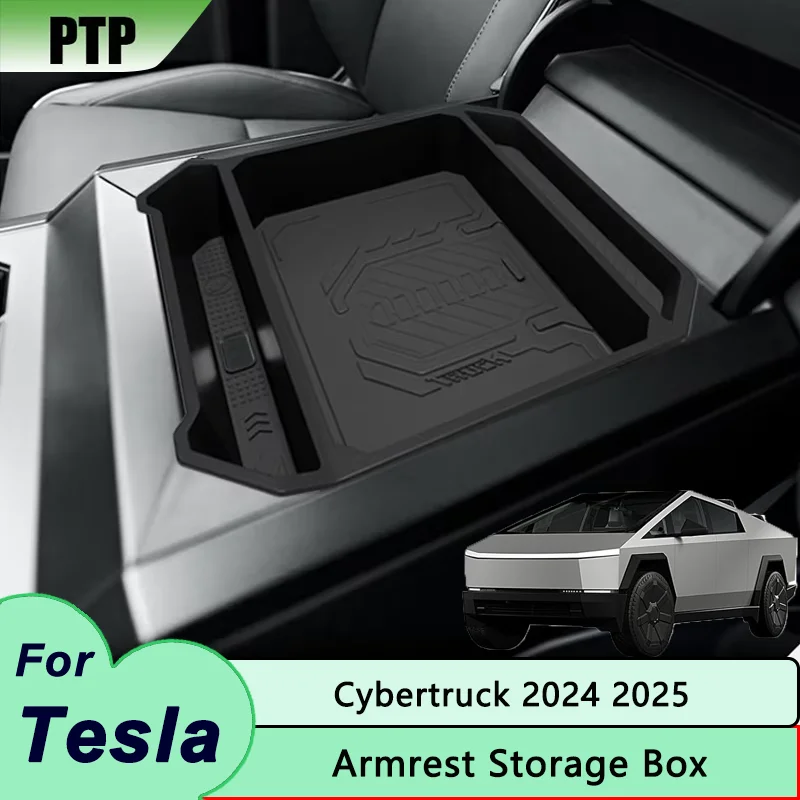 For Tesla Cybertruck 2025 2024 Center Console Armrest Storage Box ...
