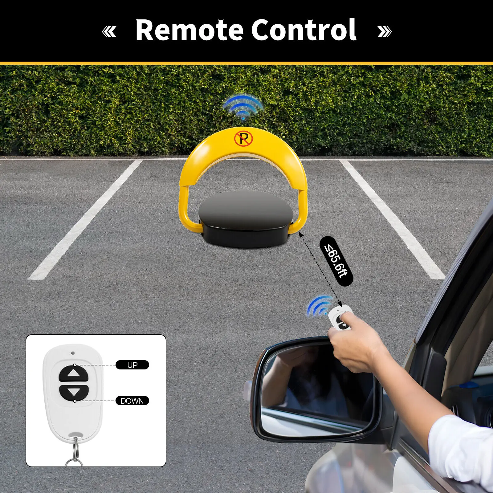 Car Parking Spot Lock Remote Control Foldable Barrier Auto Sensor Anti ...