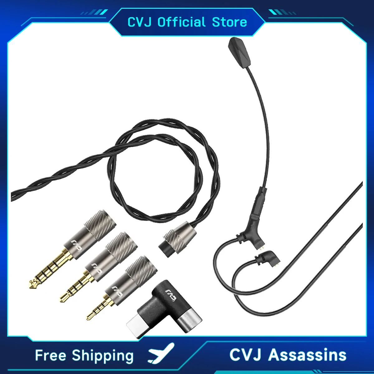 CVJ Hato Detachable Boom Microphone Earphone Cable for IEM Audio Pickup ...