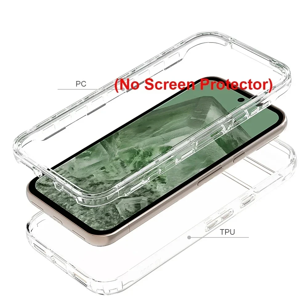 Rugged Armor Shockproof Transparent Phone Case with Hard Plastic Bumper ...