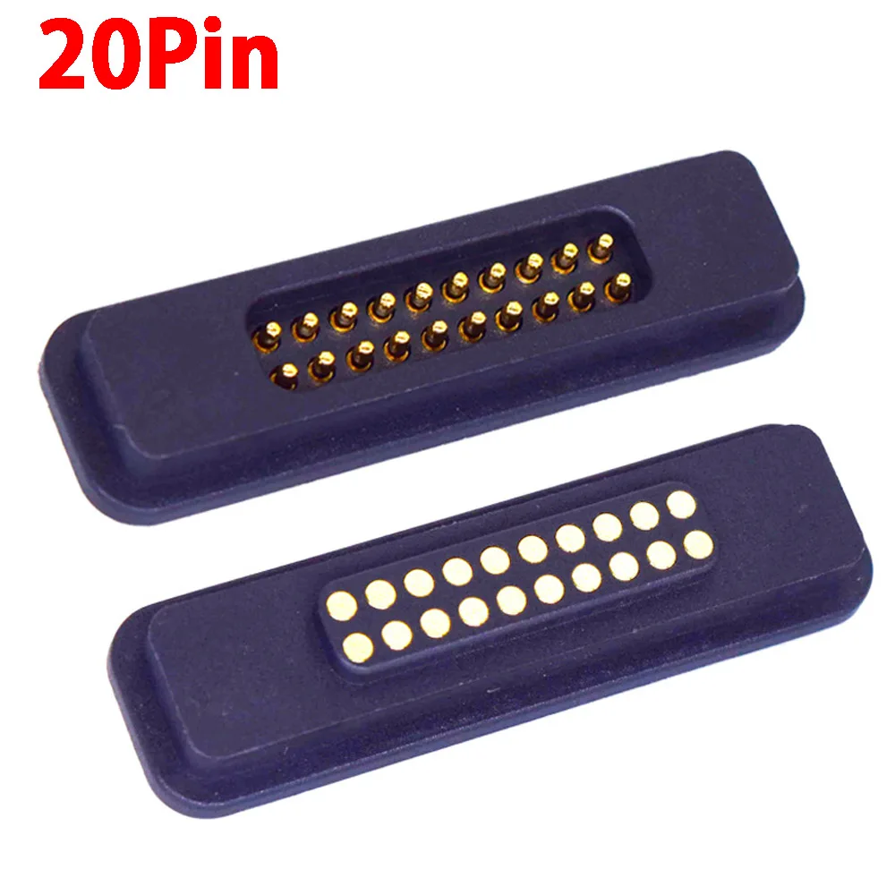 1Pairs-2A-Waterproof-20-Pin-DC-Magnetic-Pogo-Pin-Connector-20-Pole-Male ...