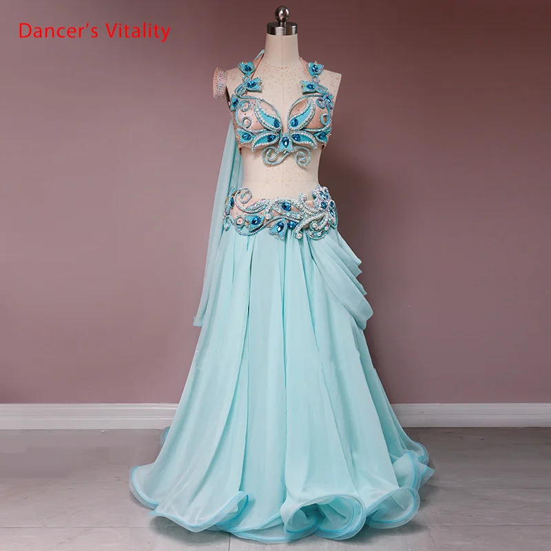 Belly Dance Competition Outfits Customized High end Bra with Ribbon Big ...