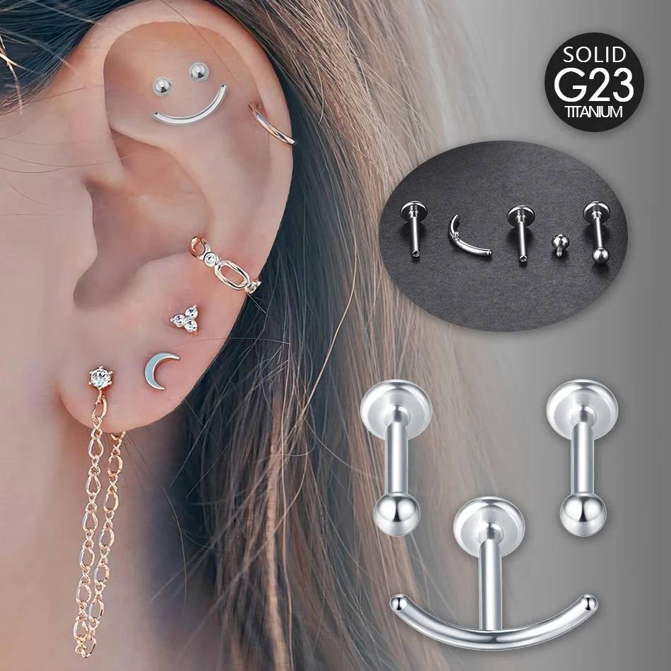 Titanium Stud Earrings Set | Titanium Ear Piercing Kits | Titanium Ear ...
